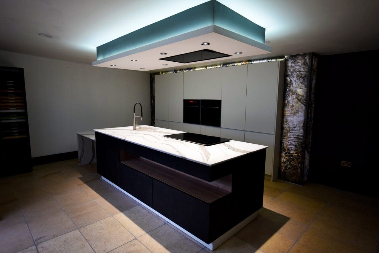Stone Fascia German Kitchen Fitted With North American Quartz - Luxury ...